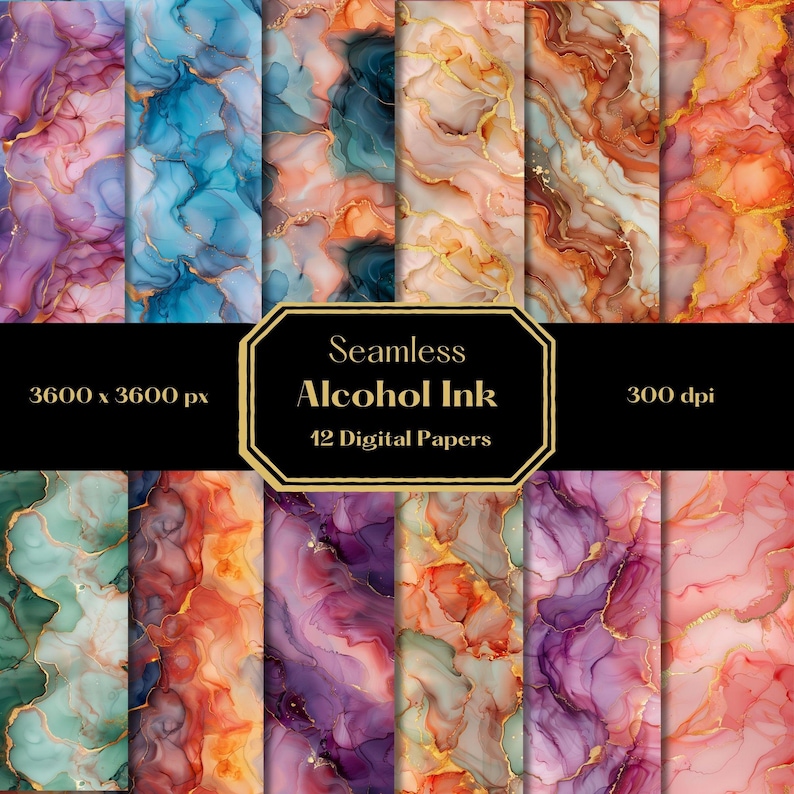 Alcohol Ink Digital Paper, Marble Background, Alcohol Ink Background ...