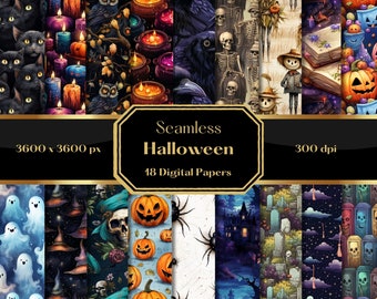 Halloween Digital Paper, Halloween Vampire, Printable Papers, Spooky ...