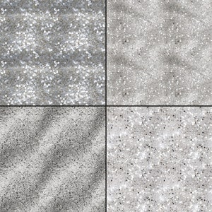 Seamless Silver Glitter Digital Paper, Commercial Use, Silver Glitter ...