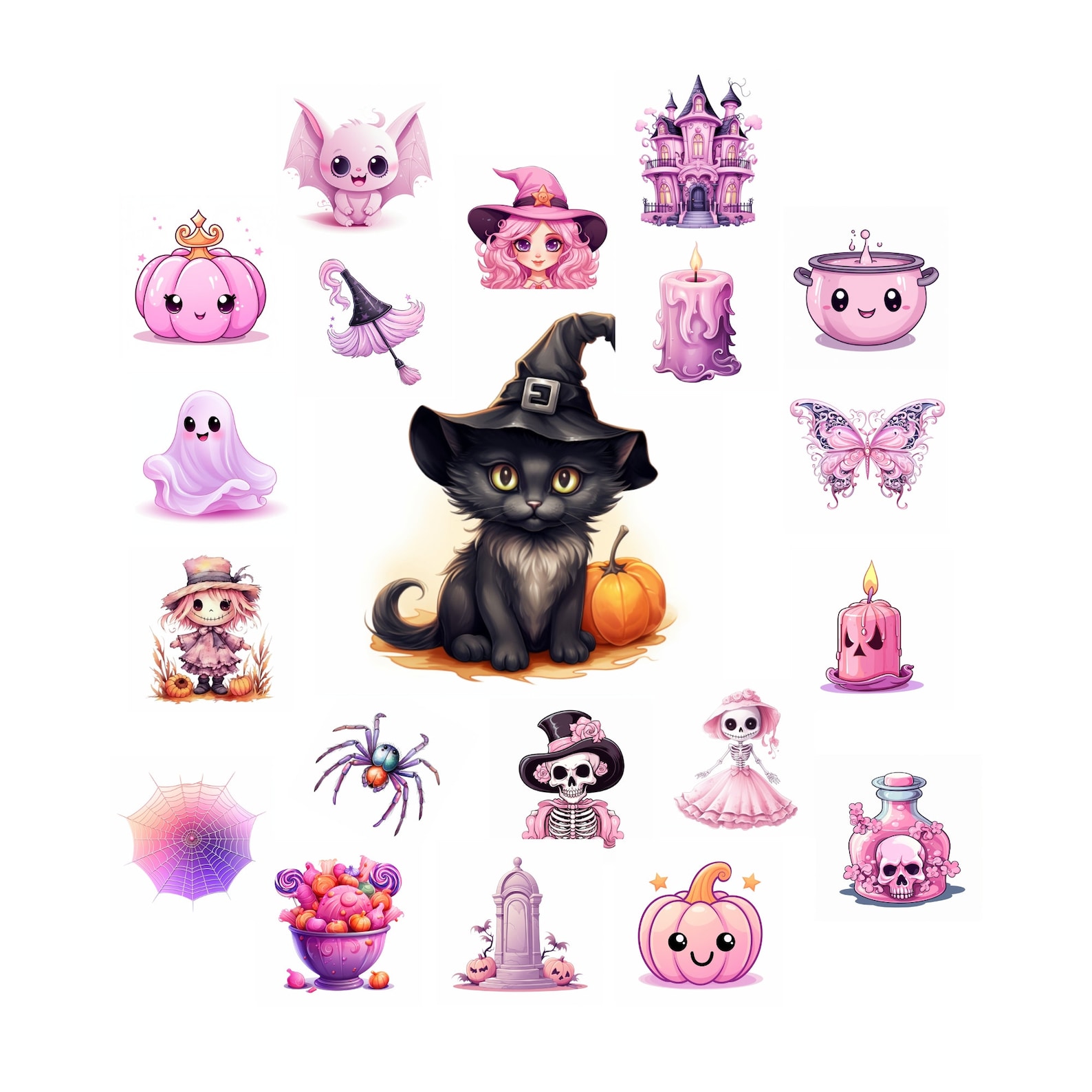 Pastel Halloween Clipart, Cute Watercolor Halloween PNG Designs ...