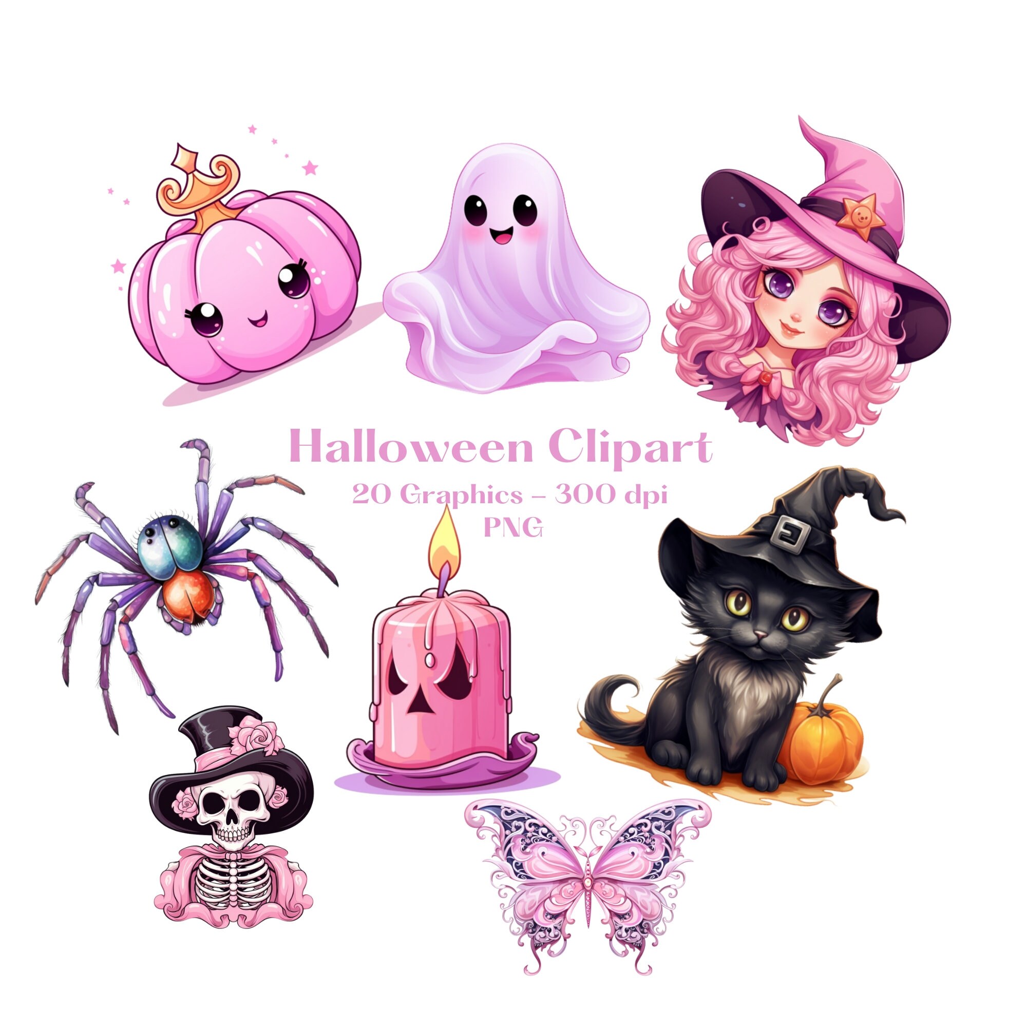 Pastel Halloween Clipart, Cute Watercolor Halloween PNG Designs ...