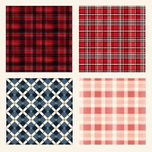 Christmas Plaid Digital Paper, Christmas Digital Paper, Scrapbook Paper ...