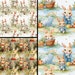 Bunny Watercolor Digital Paper, Seamless Pattern, Scrapbooking ...