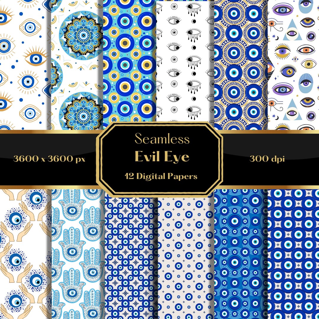 Evil Eye Digital Paper, Seamless Pattern, Turkish Eye Pattern ...