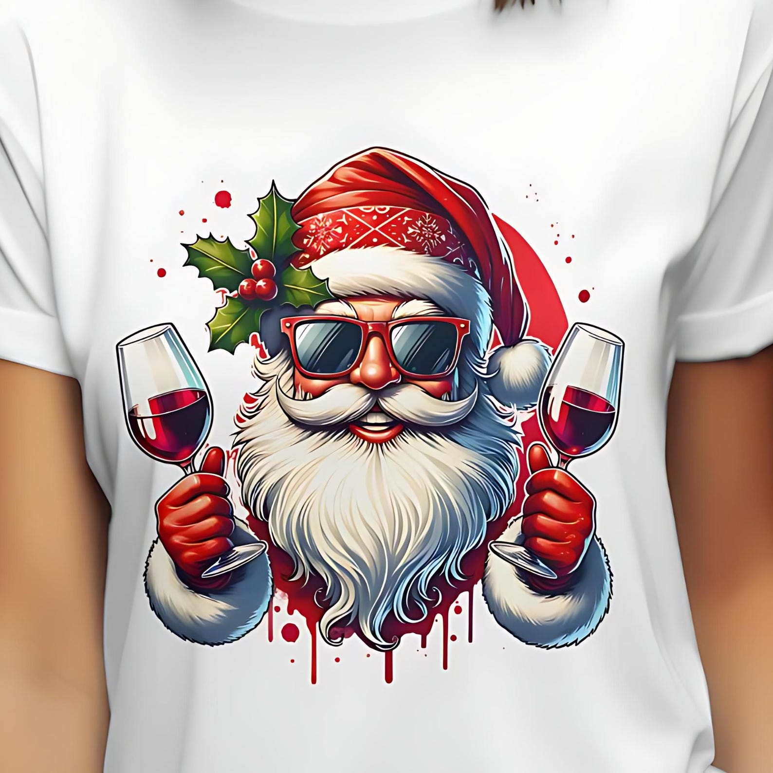Christmas Santa Drinking Wine Png, Sublimation Design, Merry Christmas ...