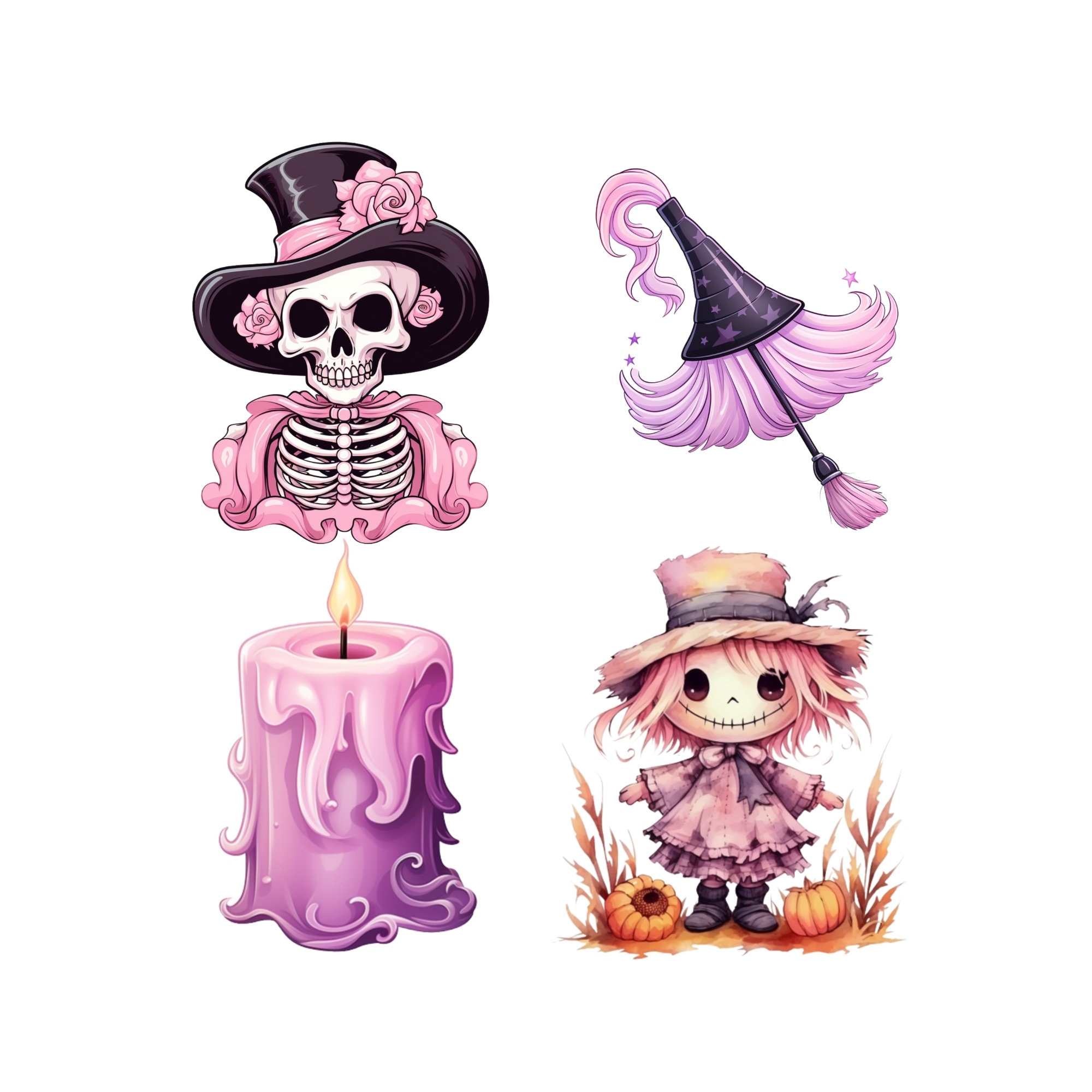 Pastel Halloween Clipart, Cute Watercolor Halloween PNG Designs ...