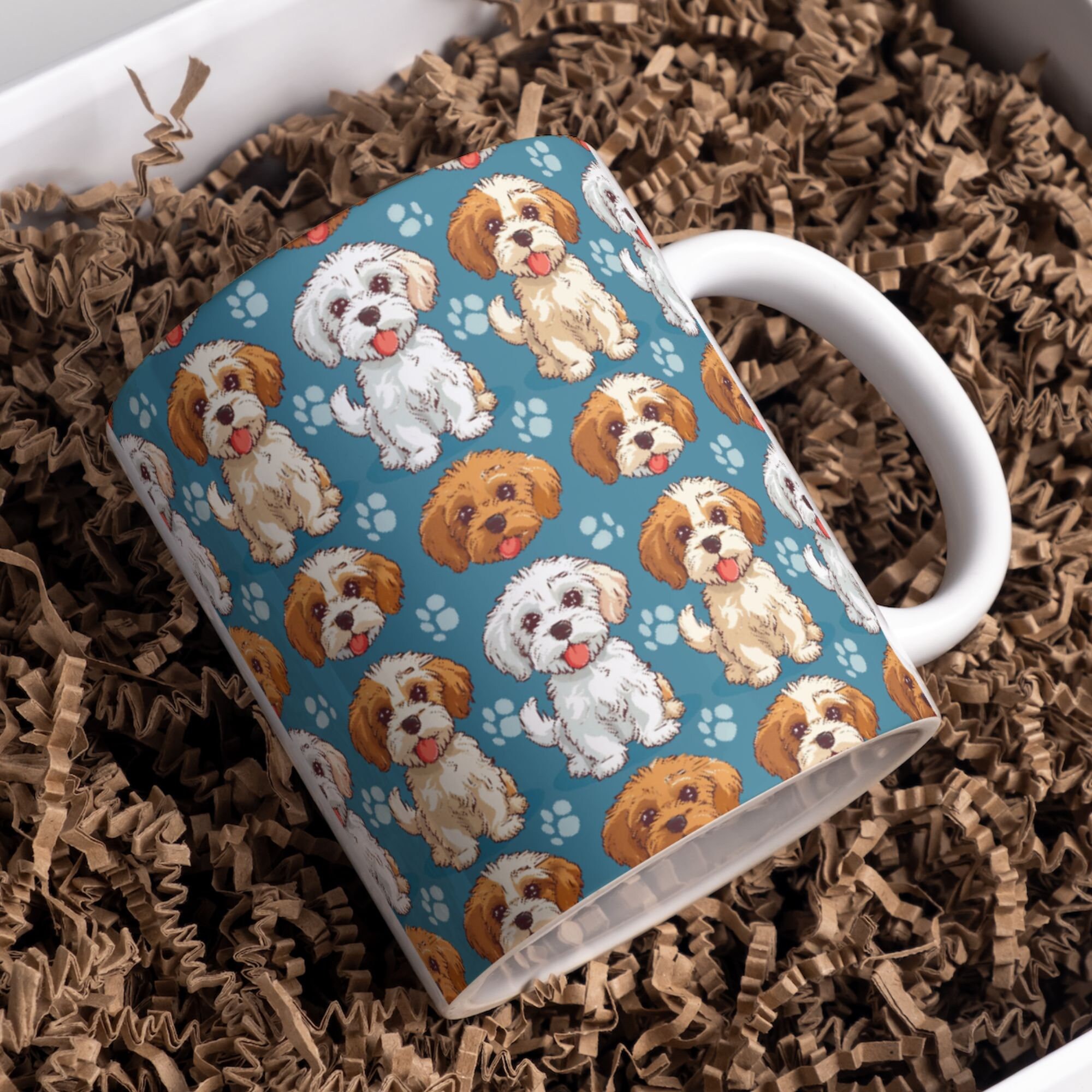 Puppy Digital Paper, Cute Dogs Seamless Pattern, Puppy Background ...