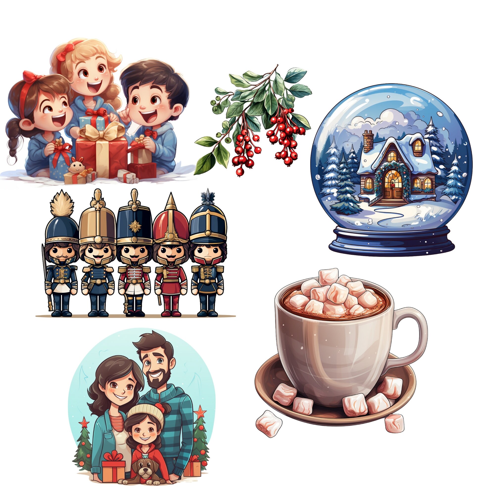 Watercolor Christmas Clipart, PNG Graphics, Christmas Illustrations ...