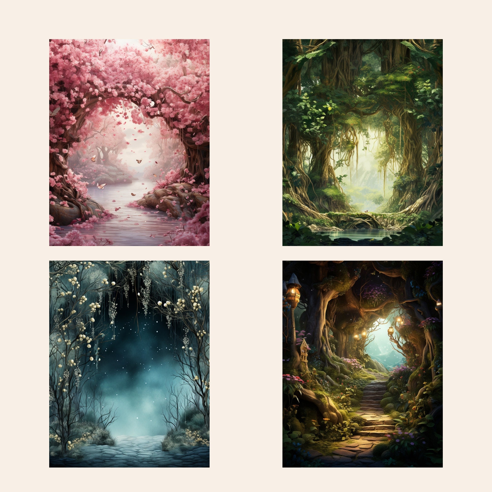 Enchanted Forest Digital Paper: Mystical Fairytale Scrapbook (digital ...