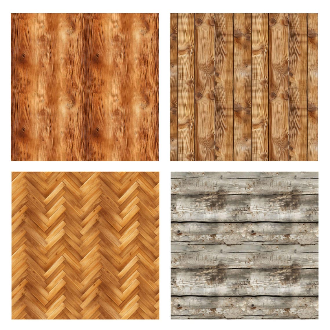 Seamless Wood Textures Digital Paper, Rustic Backgrounds for Crafting ...