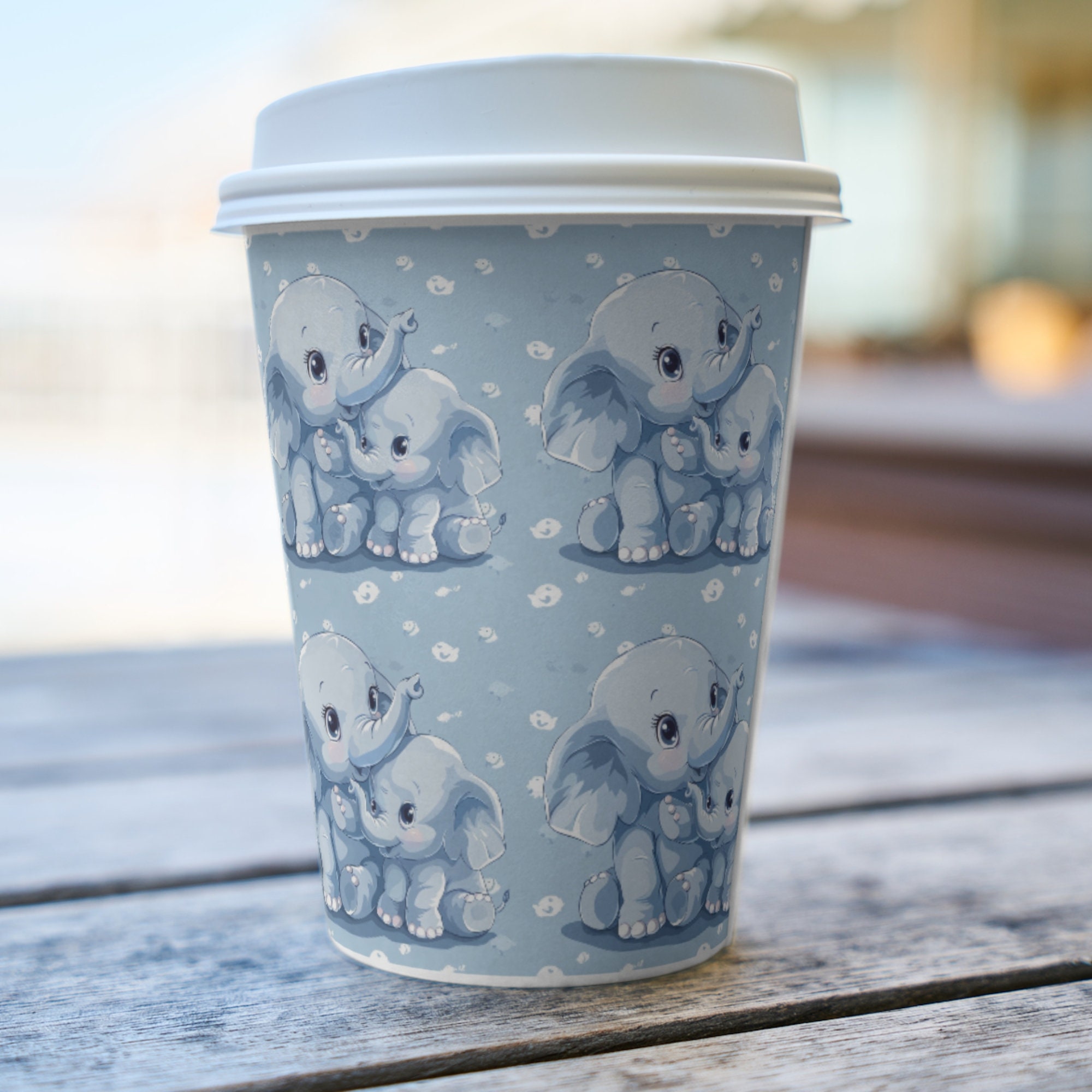 Elephant Digital Paper, Nursery Seamless Pattern, Baby Shower ...