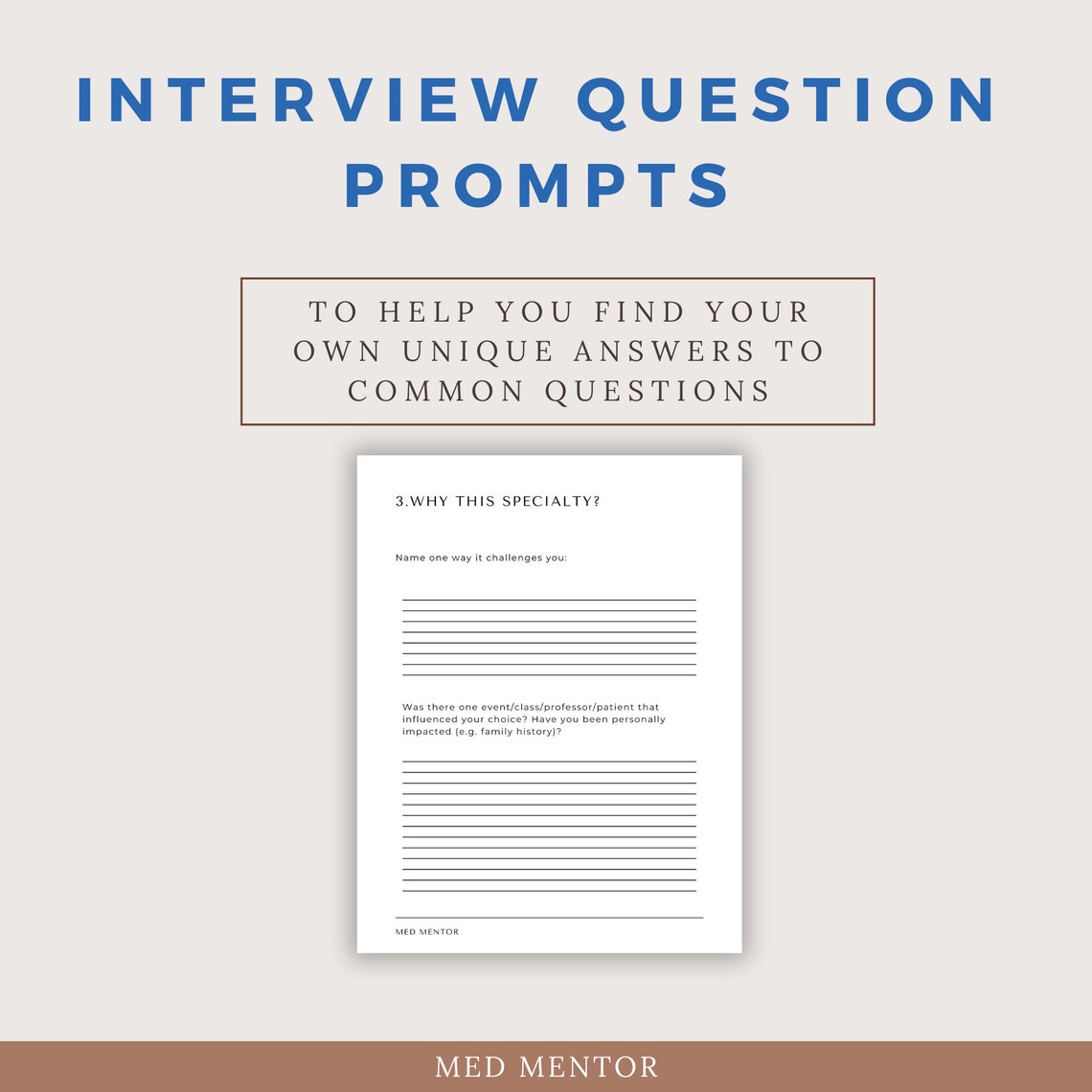 Medical Residency Interview Question Workbook and Prep Guide - Etsy