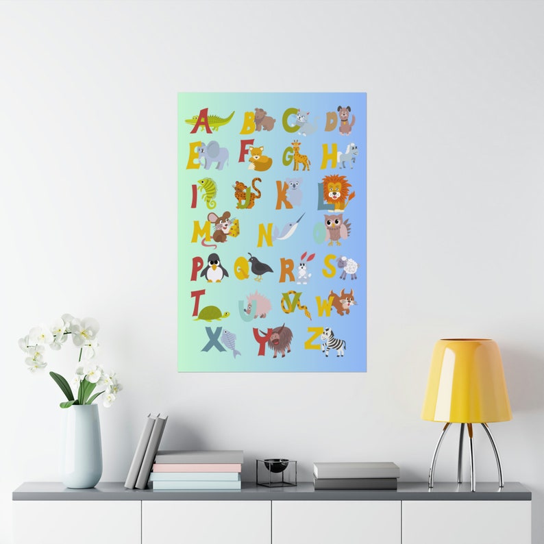 Animal Alphabet Chart, Teach Your Children the Letters in the Colorful ...