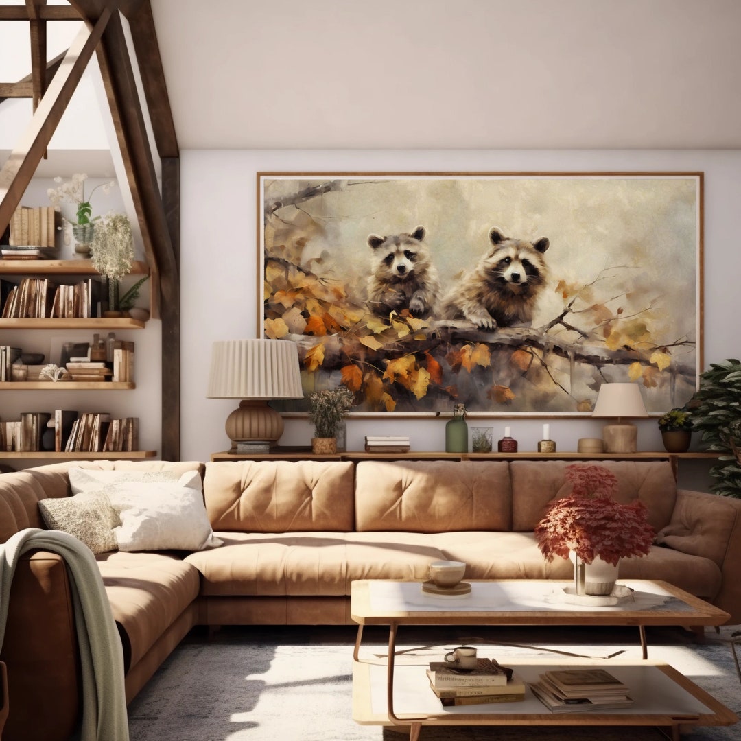 Raccoon Art 3 Piece Vintage Wall Art, Raccoon Set of 3 Prints, Raccoon ...