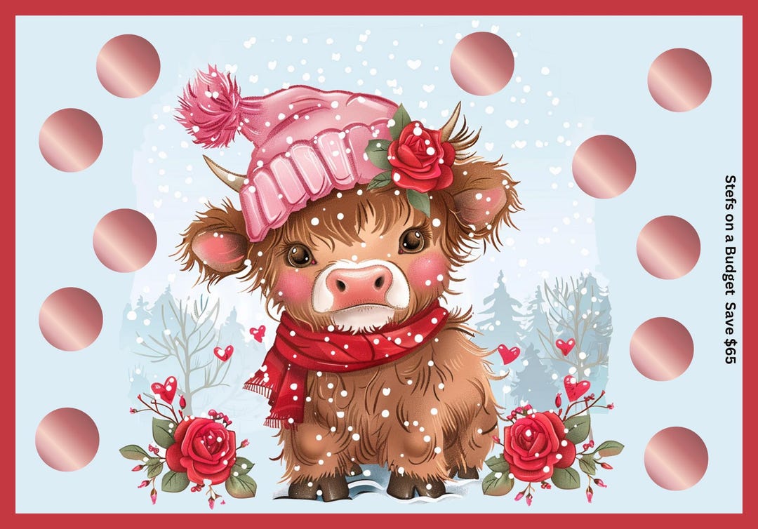 Winter Cow! Scratch off Savings Challenge - Etsy