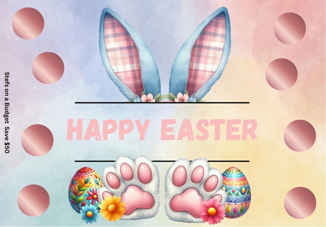 Happy Easter! Scratch off Savings Challenge - Etsy