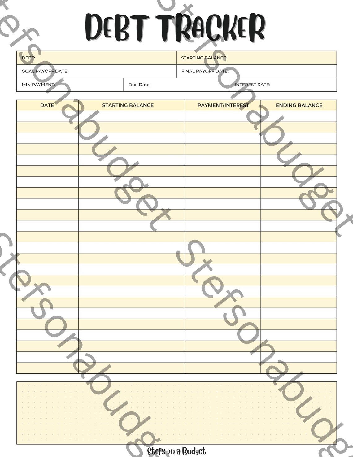 Debt Tracker(s) - Printable PDF - Etsy
