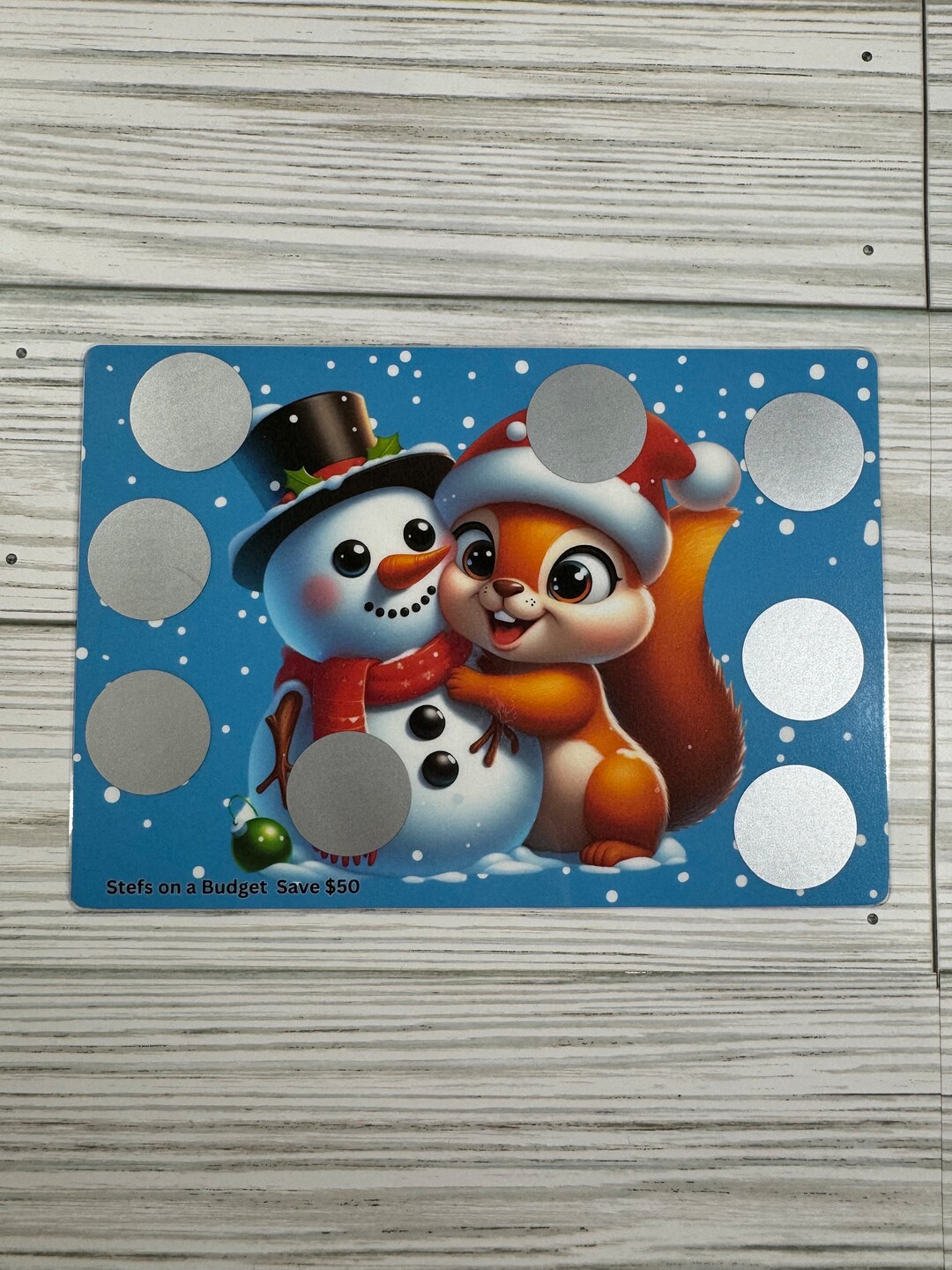 Christmas Squirrel Scratch off Savings Challenge - Etsy