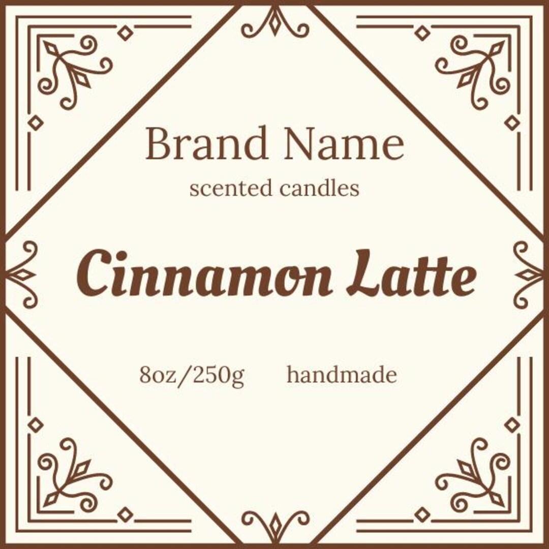 Cinnamon Swirl Candle Label Canva Template - Etsy