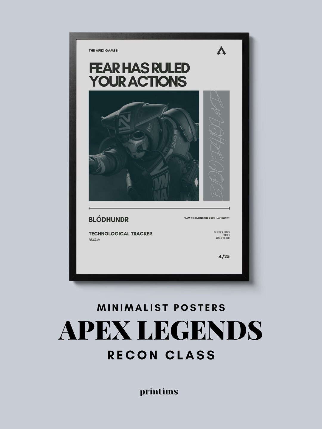 Apex Legends Posters Recon Class Minimalist Wall Art Digital Print ...