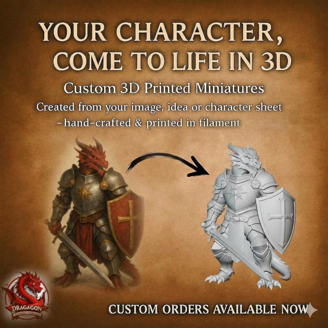 Miniature Custom D&D From Image or Description -dnd Filament PLA Print ...