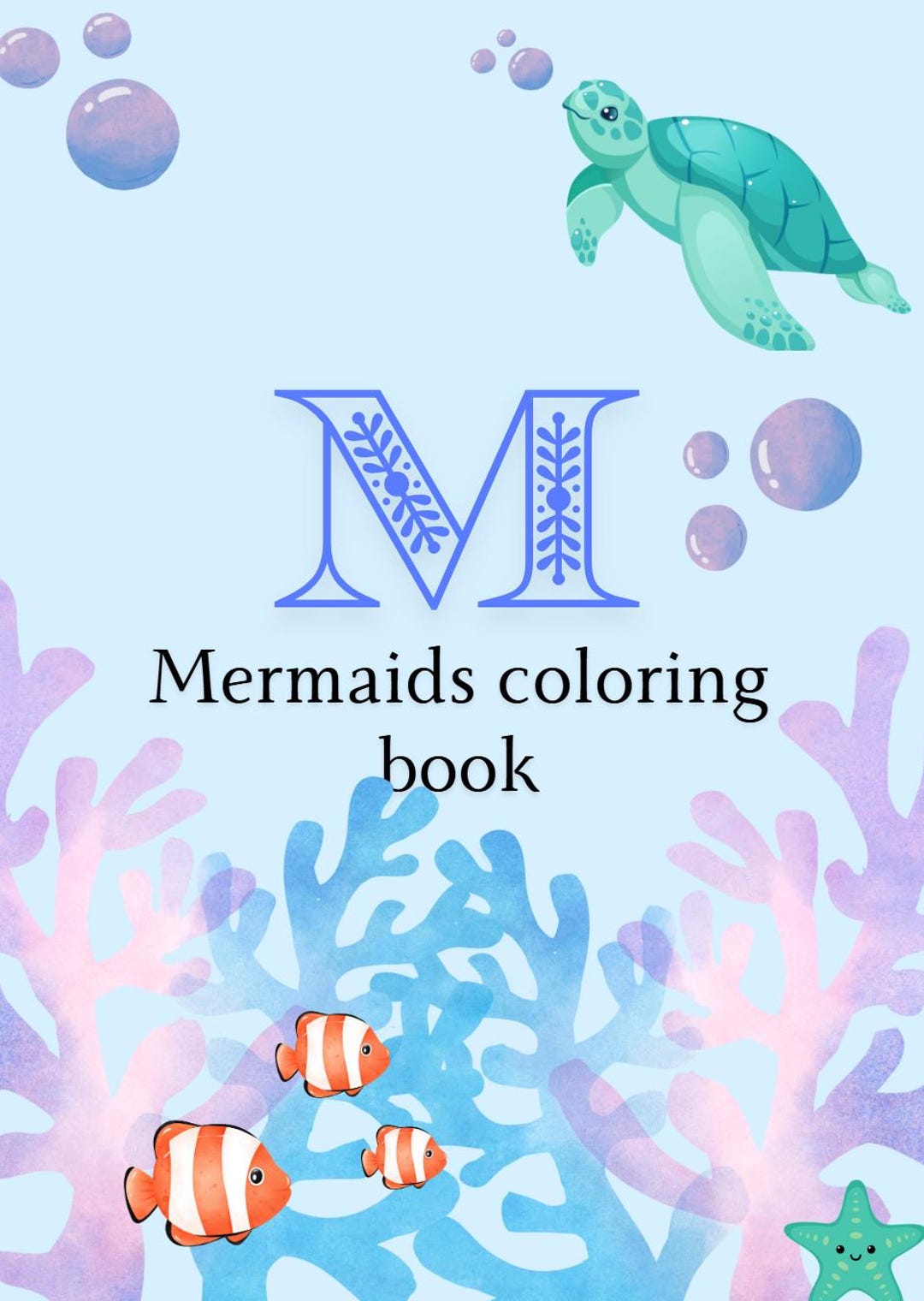 Printable Mermaid Coloring Pages. - Etsy