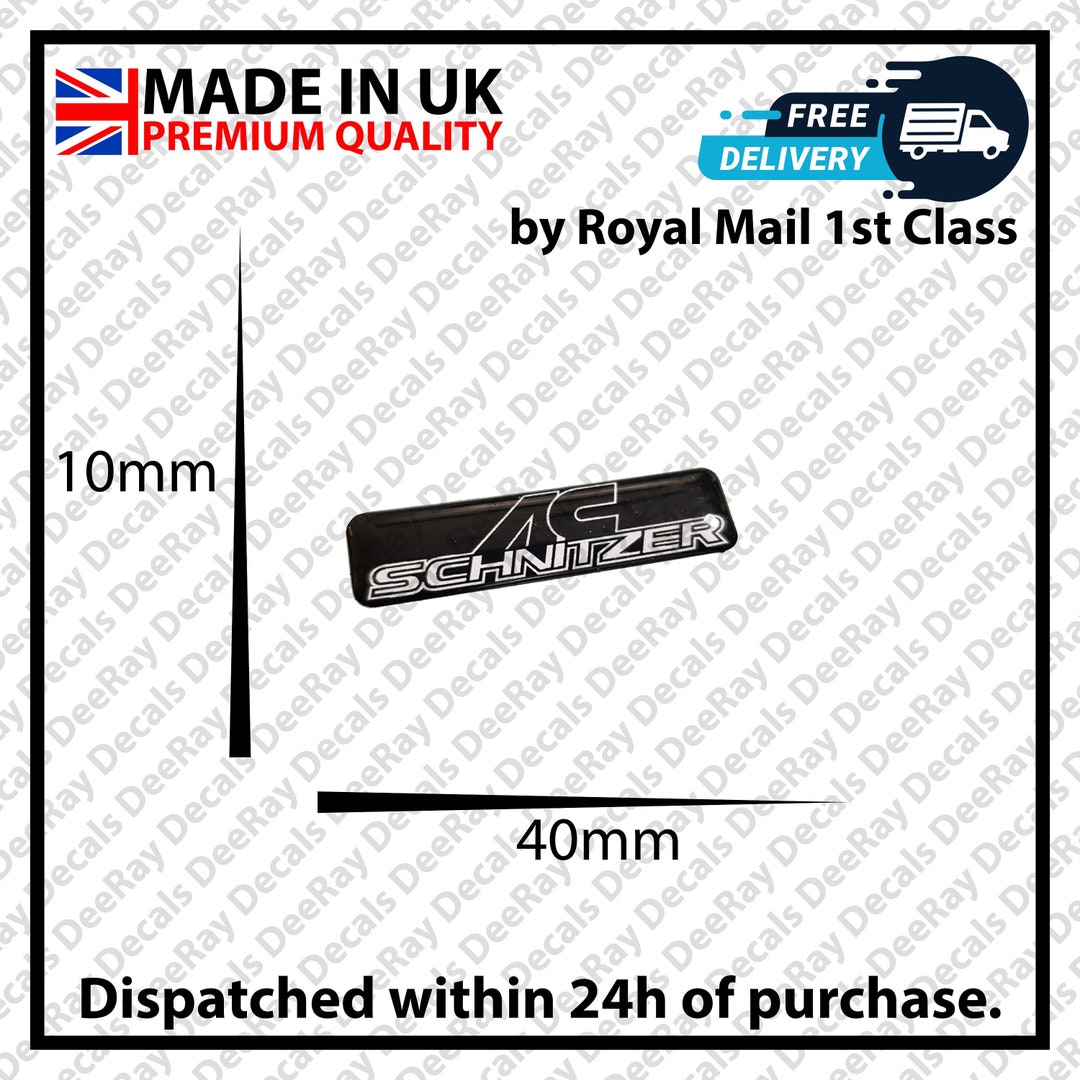 40mm AC Schnitzer 3D Badge Emblem Sticker Door Interior Panel Domed Gel ...