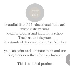 Printable Set of 17 Educational Flashcard Music Instrumental.toddler ...