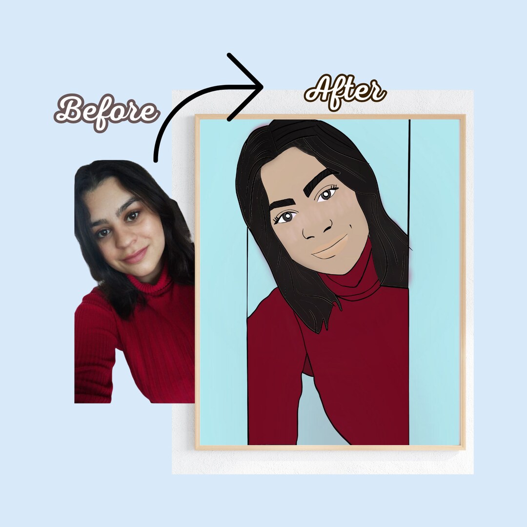 Custom Faceless Photo Drawing Gift for Him Faceless - Etsy