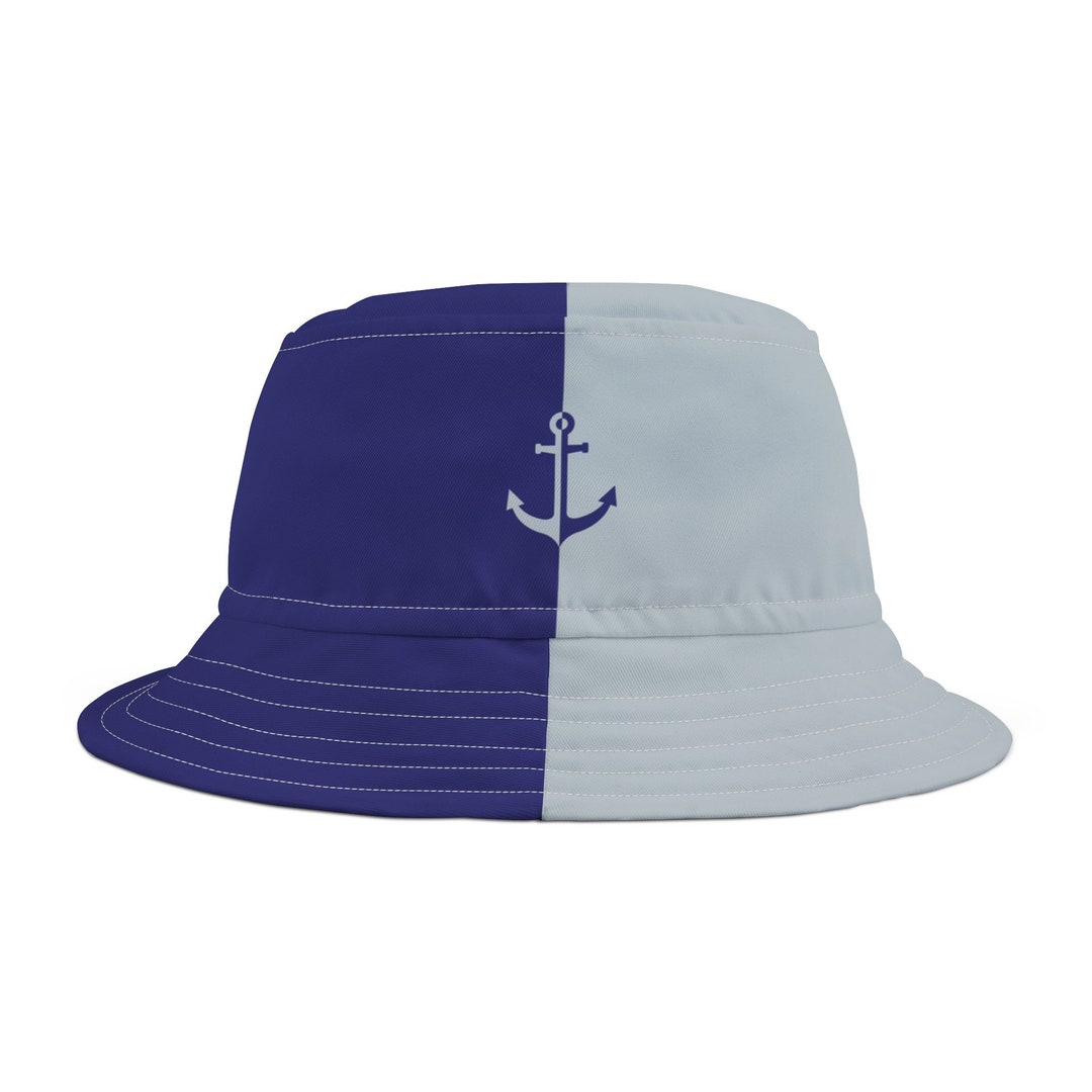 Berry Caye Anchor Bucket Hat Navy Blue / Gray - Etsy
