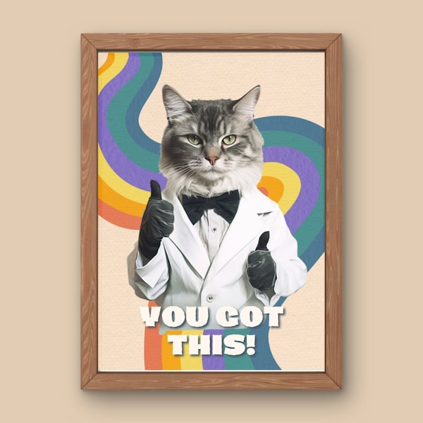 Motivational Cat Poster - Etsy