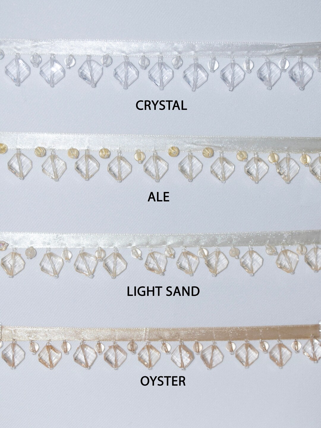 1 Acrylic Beaded Fringe Trim W/ Accent Seed Beads. From Early 2000s. by ...