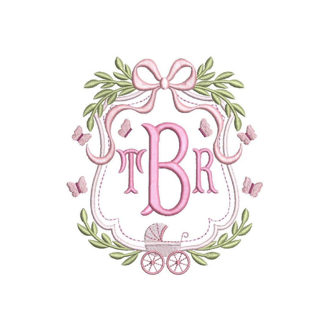Baby Girl Birth Announcement Frame PES DST JEF ++ Machine Embroidery ...