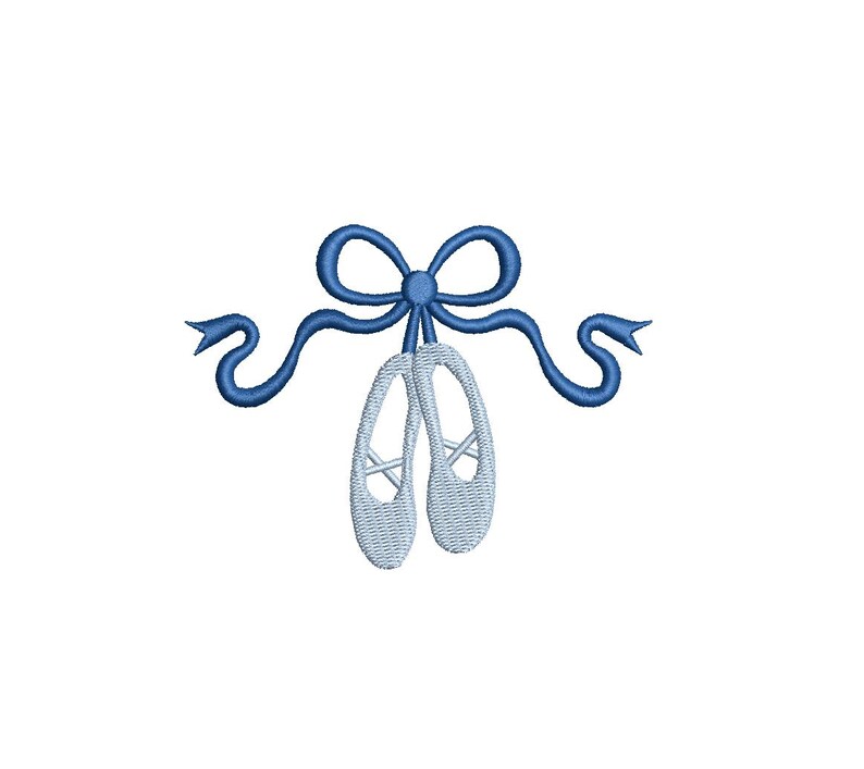 Ballet Slippers With Bow PES DST JEF ++ Machine Embroidery Design, 4 ...