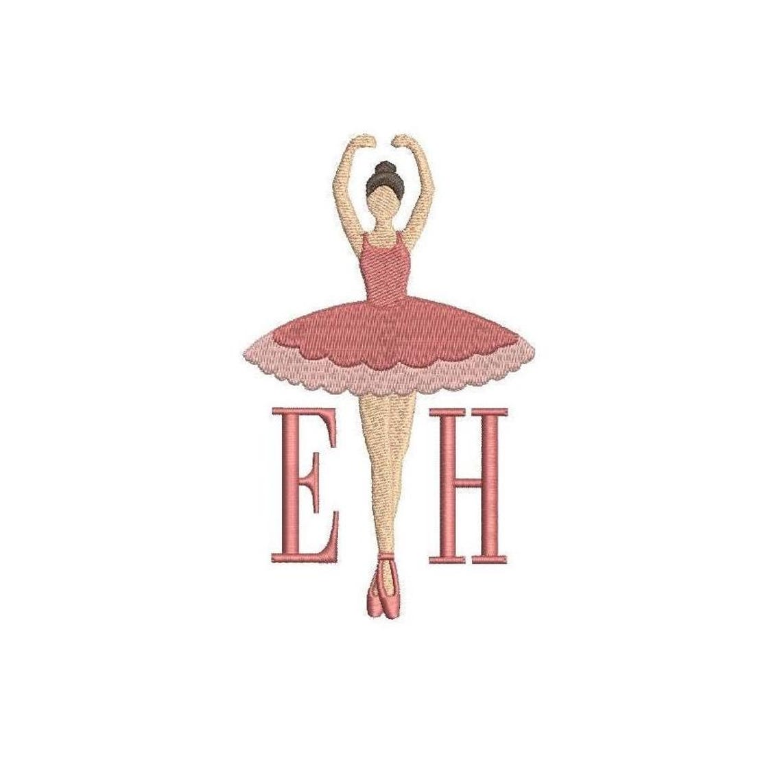 Ballerina Monogram Frame PES DST JEF ++ Machine Embroidery Design, 5 ...