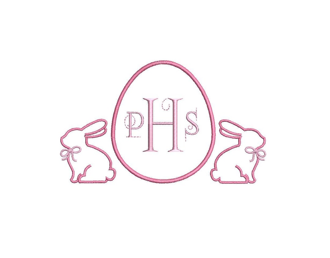 Easter Monogram Frame 5 Sizes PES DST JEF Machine Embroidery Design ...