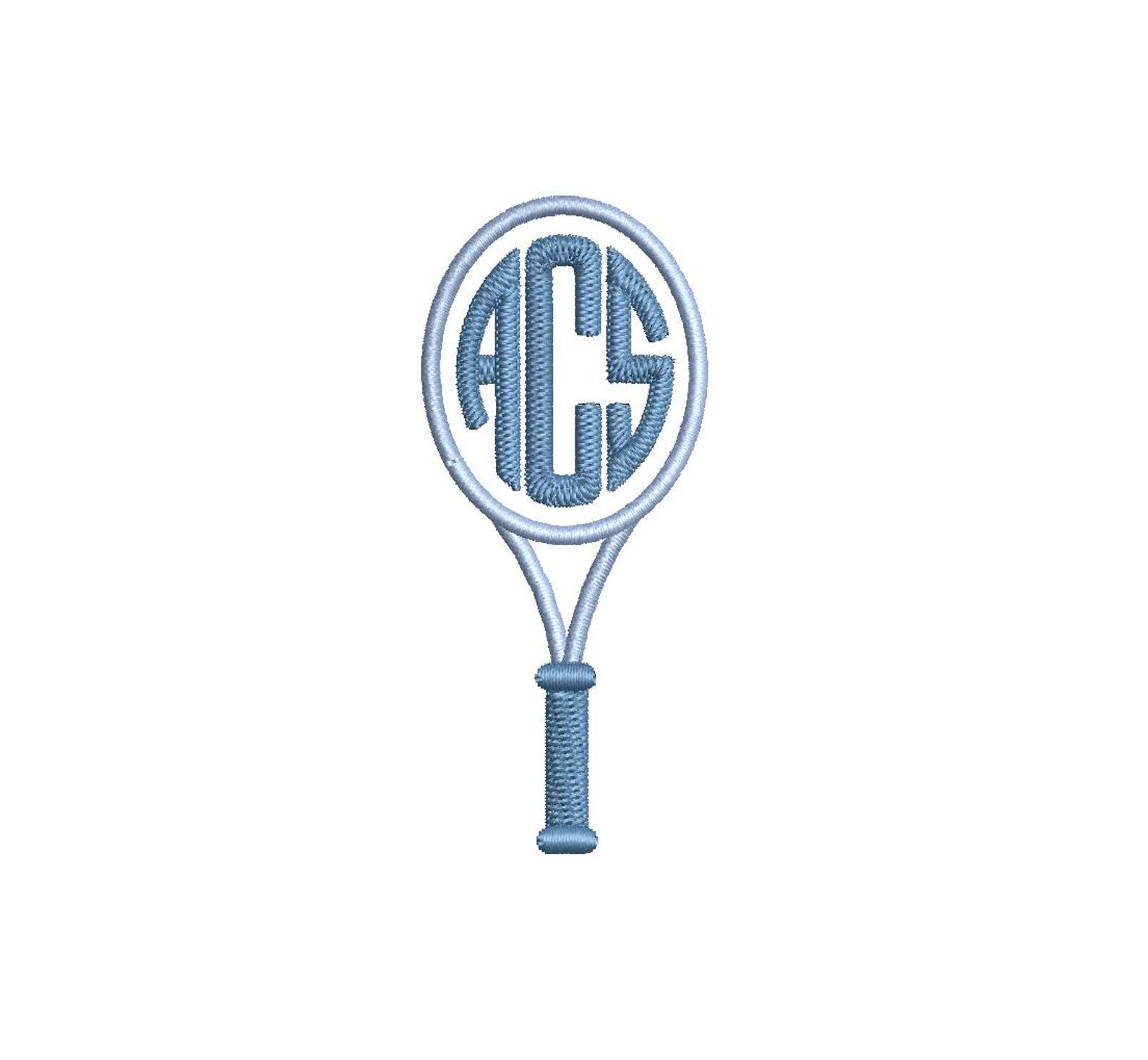 Tennis Monogram Frame PES DST JEF ++ Machine Embroidery Design, 7 Sizes ...