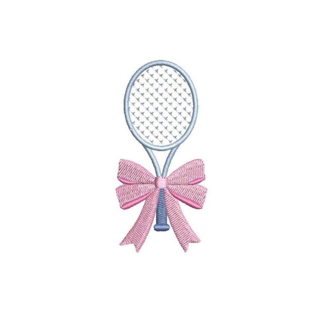 Tennis Racket With Bow PES DST JEF ++ Machine Embroidery Design, 7 ...