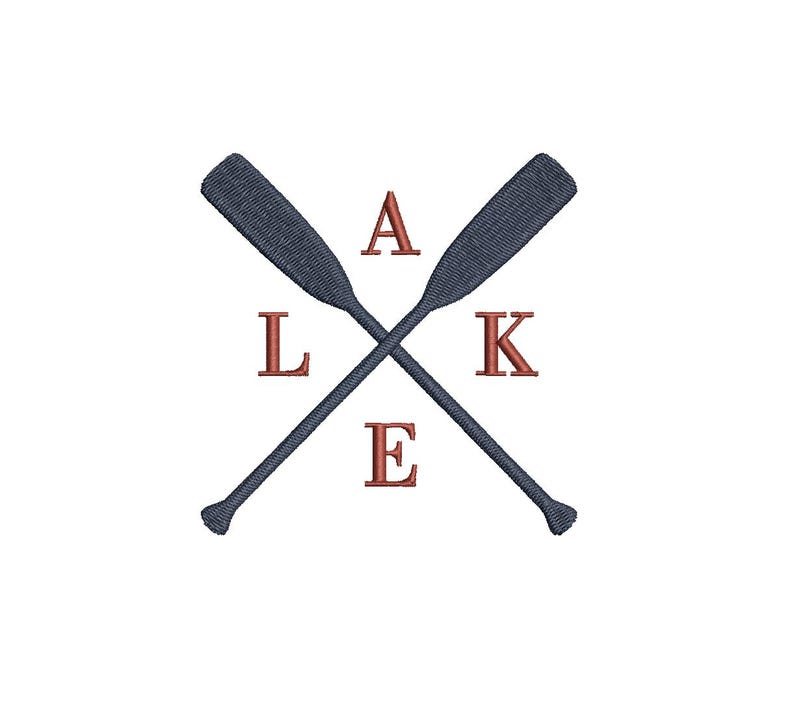 Lake Crossed Oars 5 Sizes PES DST JEF ++ Machine Embroidery Design ...