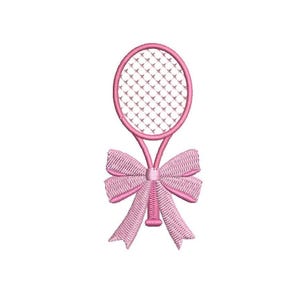 Tennis Racket With Bow PES DST JEF ++ Machine Embroidery Design, 7 ...