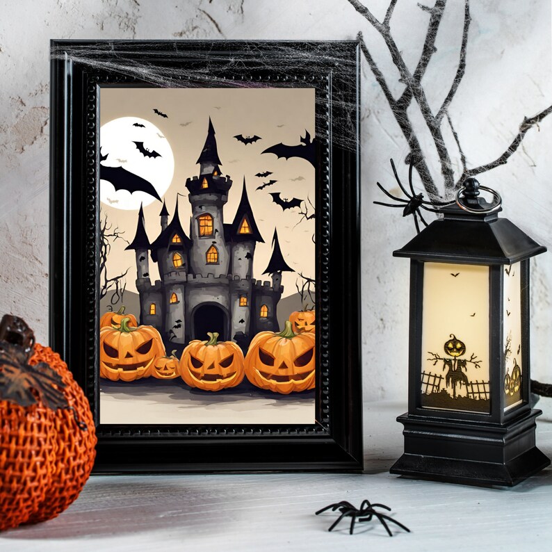 Spooky Printable Halloween Castle Wall Art Poster & Decor, Spooky ...