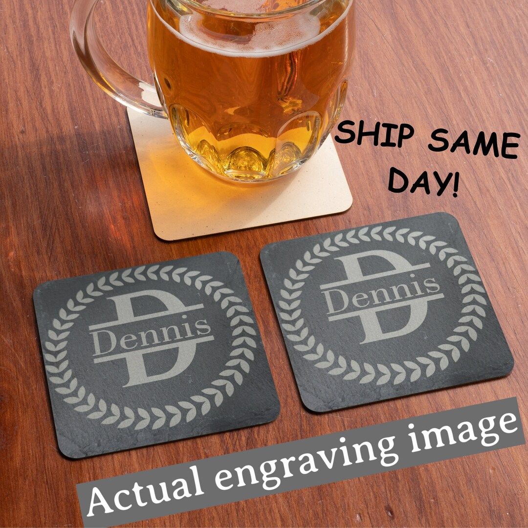 Customer Coaster Set,laser Engraved Sets,monogram Coaster Set,wedding ...
