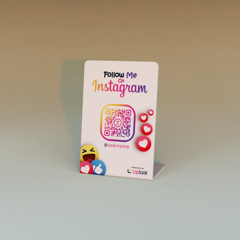 Custom Instagram Follow Stand | Social Media QR Code Sign | Payment ...