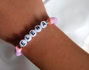 Personalized Clay Bead Bracelet: Custom Name Bracelet - Etsy
