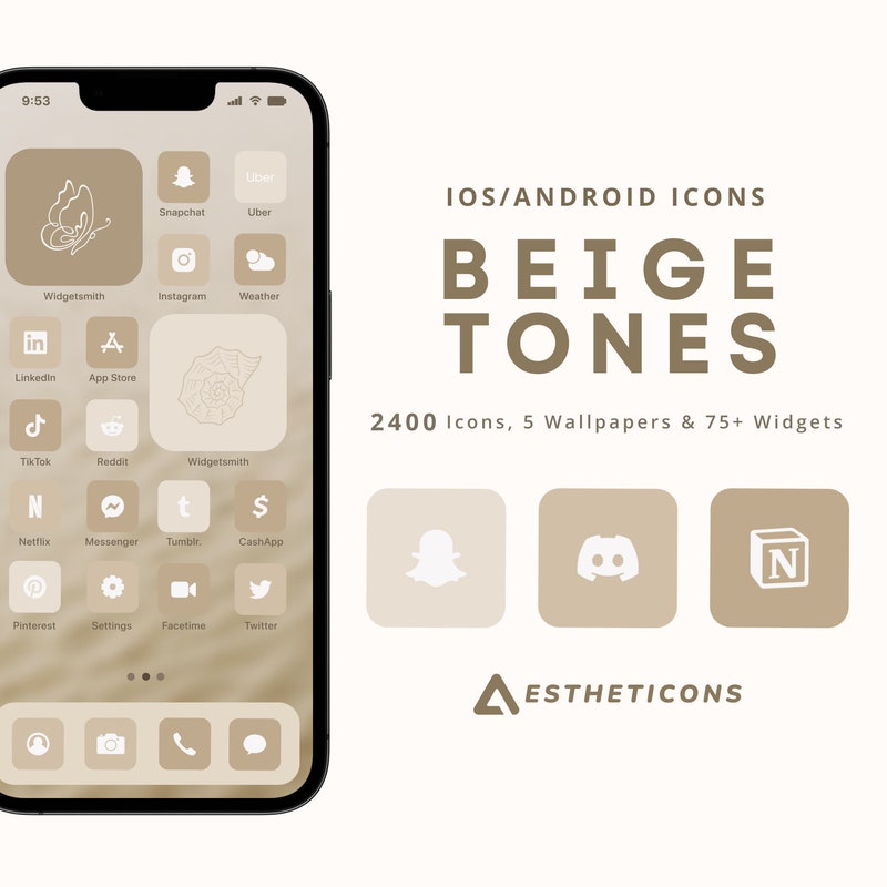 App Icons Simple Neutral - Etsy