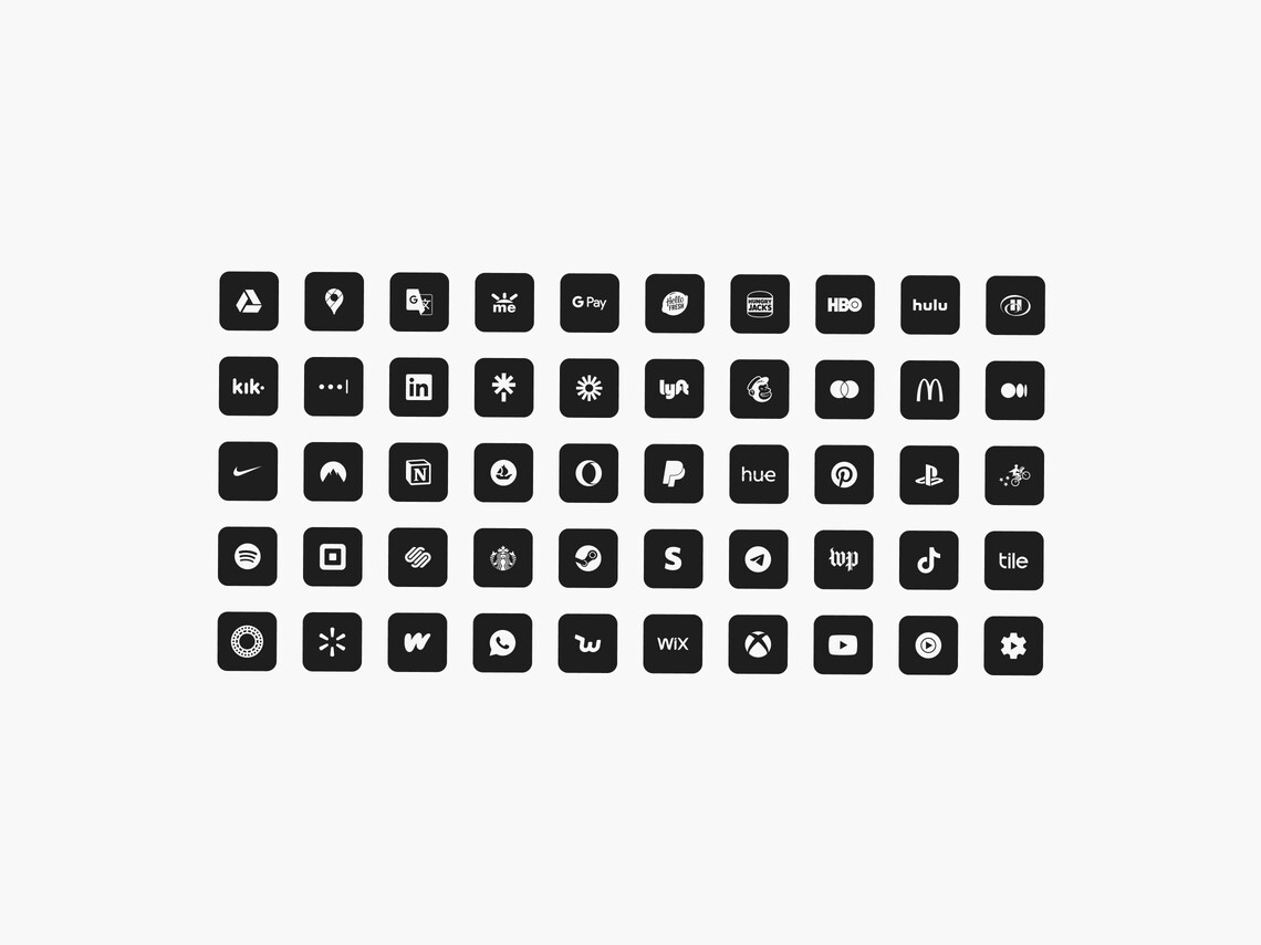 2400 Matte Black iPhone App Icons, With Minimalist Wallpapers and ...