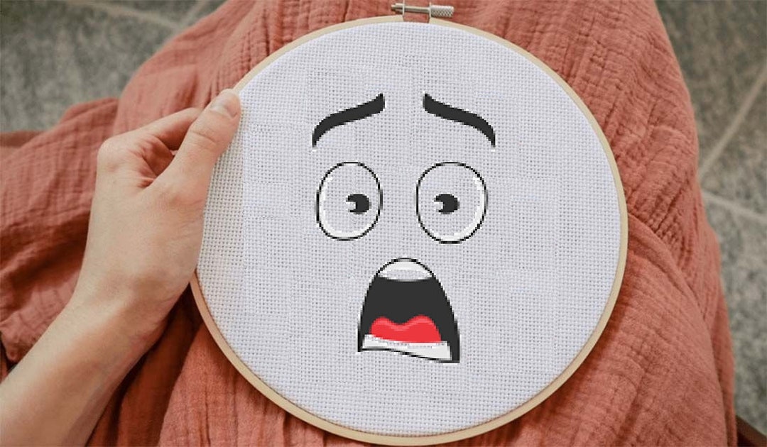 Scared Face Cross Stitch Pattern - Etsy
