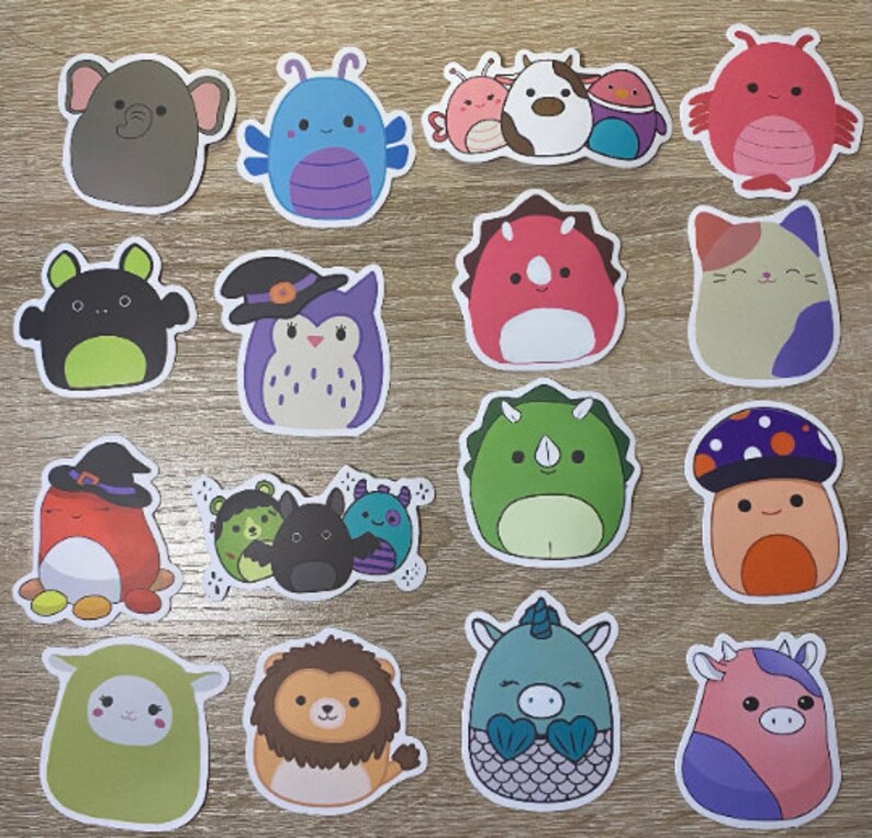 50 Pack of Plushie Stickers - Etsy