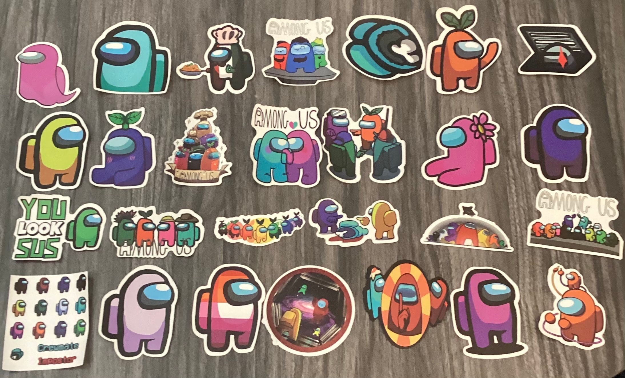 50 Pack of Among Us Themed Stickers - Etsy