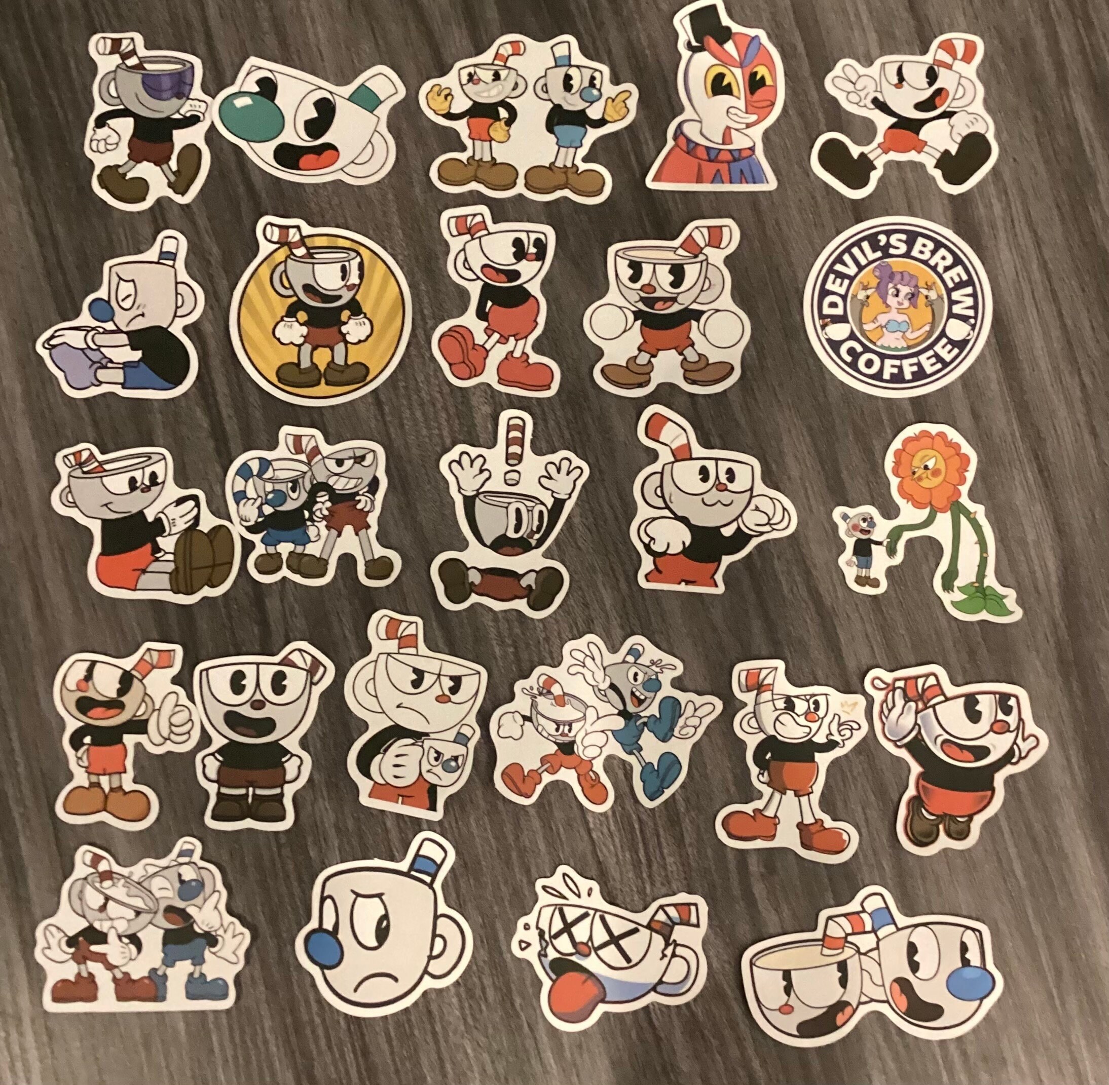 50 Pack of Cuphead Themed Stickers - Etsy